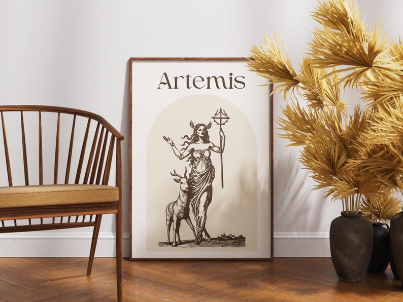 Artemis Poster, Goddess of the Hunt, Greek Mythology Art, Greek Goddess ...