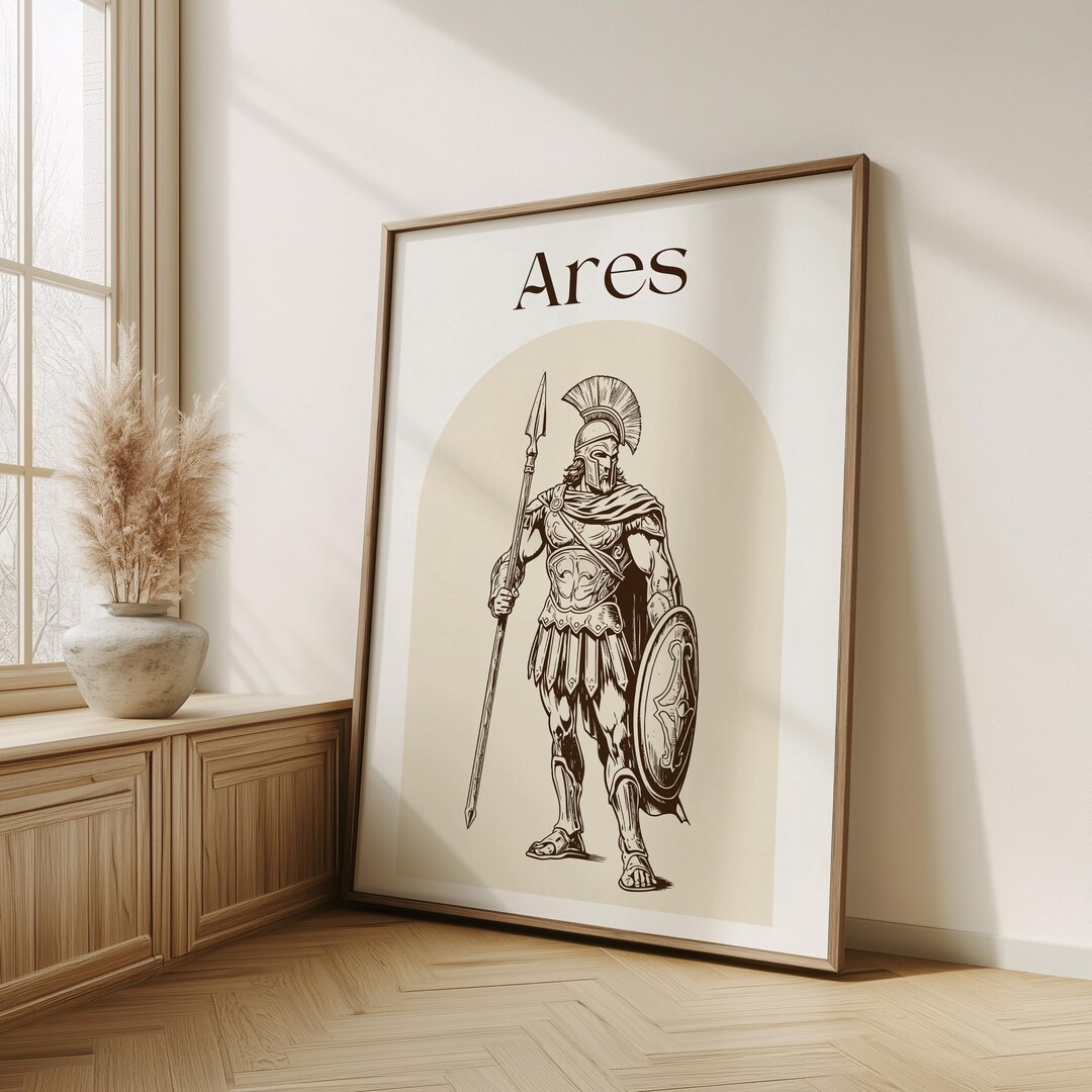 Ares Poster, Ares Greek God of War, Mythology Art, Aesthetic Decor ...