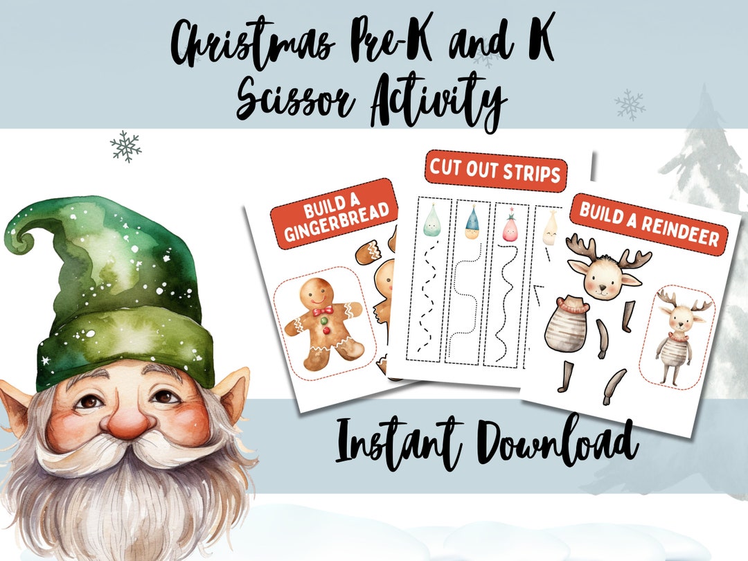 Engaging Christmas Pre-k and K Scissor Activity: Develop Motor Skills ...