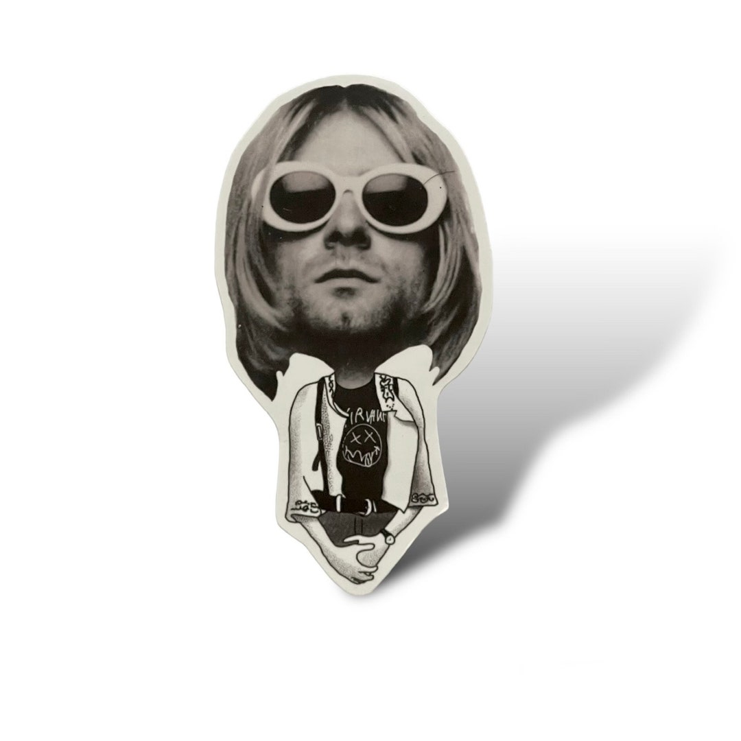 Kurt Cobain Hand Drawn Toon Sticker Nirvana Perfect for Laptops and ...