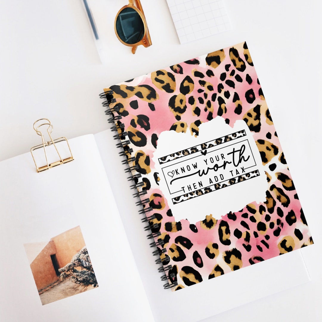 Pink Leopard Print Therapy Journal Spiral Notebook With Motivational ...