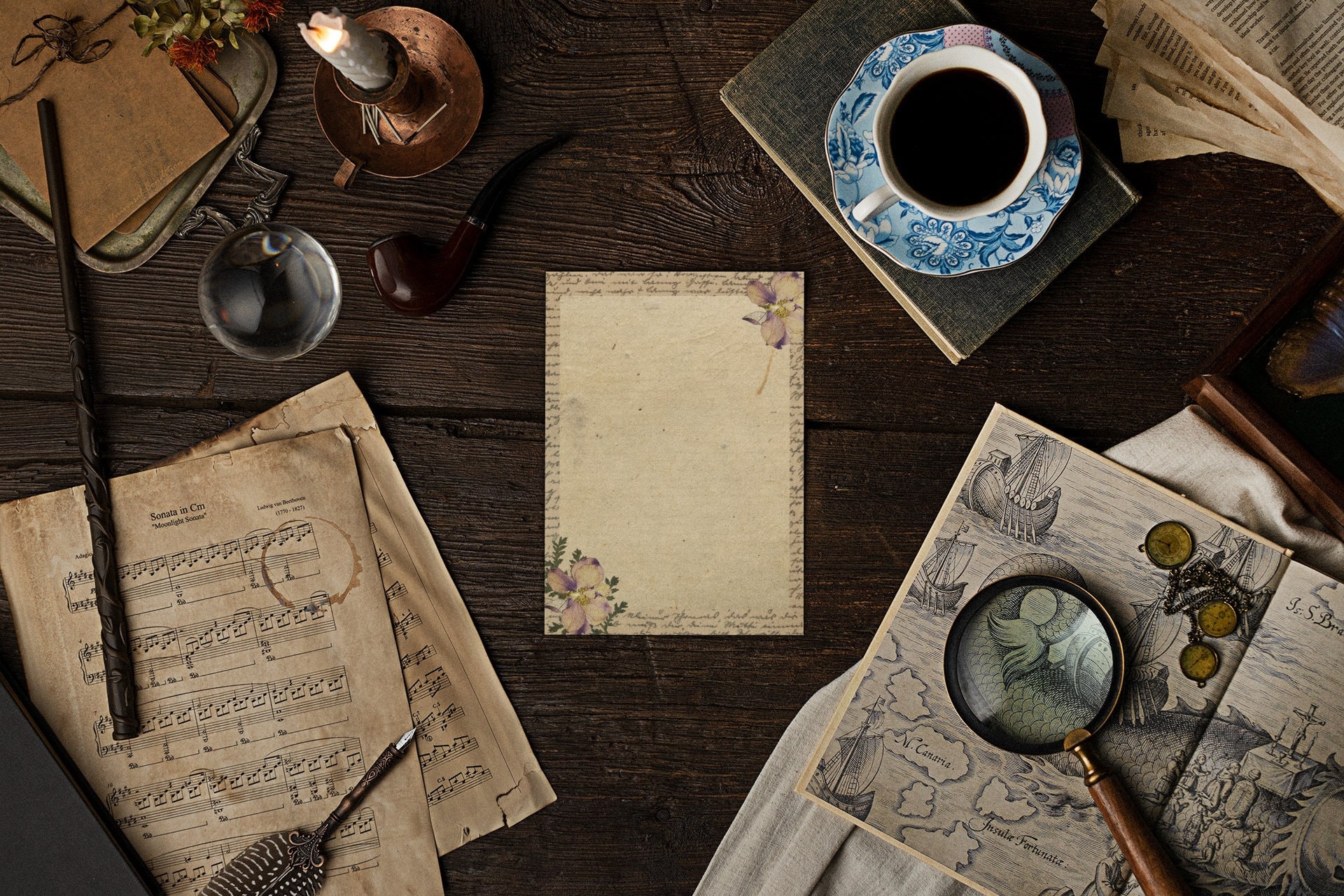 Vintage Stationery Journal A5 Printable Paper, Writing Paper, Unlined ...