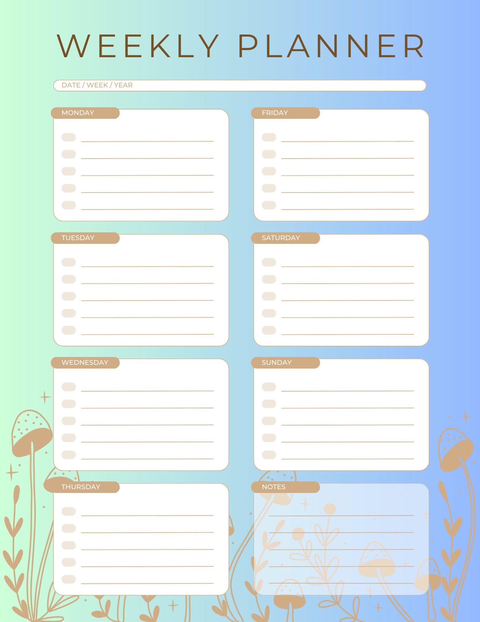 Cute Weekly Planner - Etsy