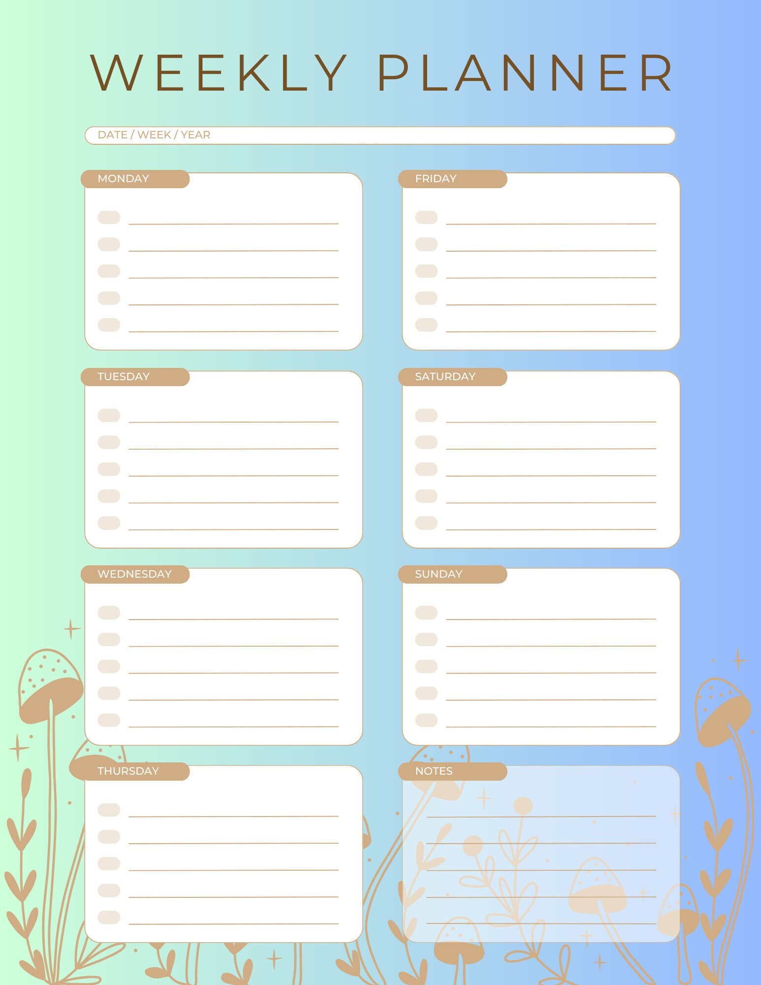 Cute Weekly Planner - Etsy