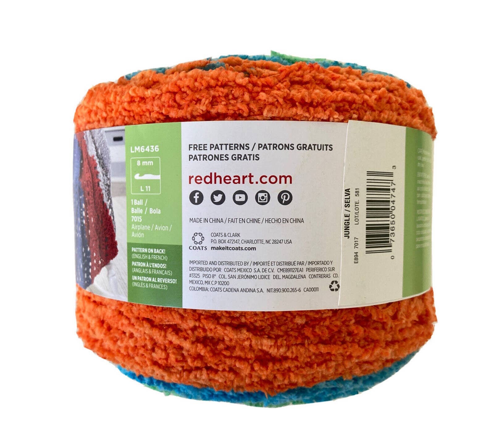 Red Heart Yarn FLEECE HUGS Jungle Medium-4 415 Yards Soft Fleece ...