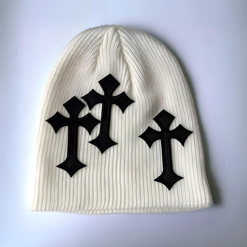 Chrome Hearts Beanie Y2K Cross Gothic Beanie, Chrome Hearts Inspired ...