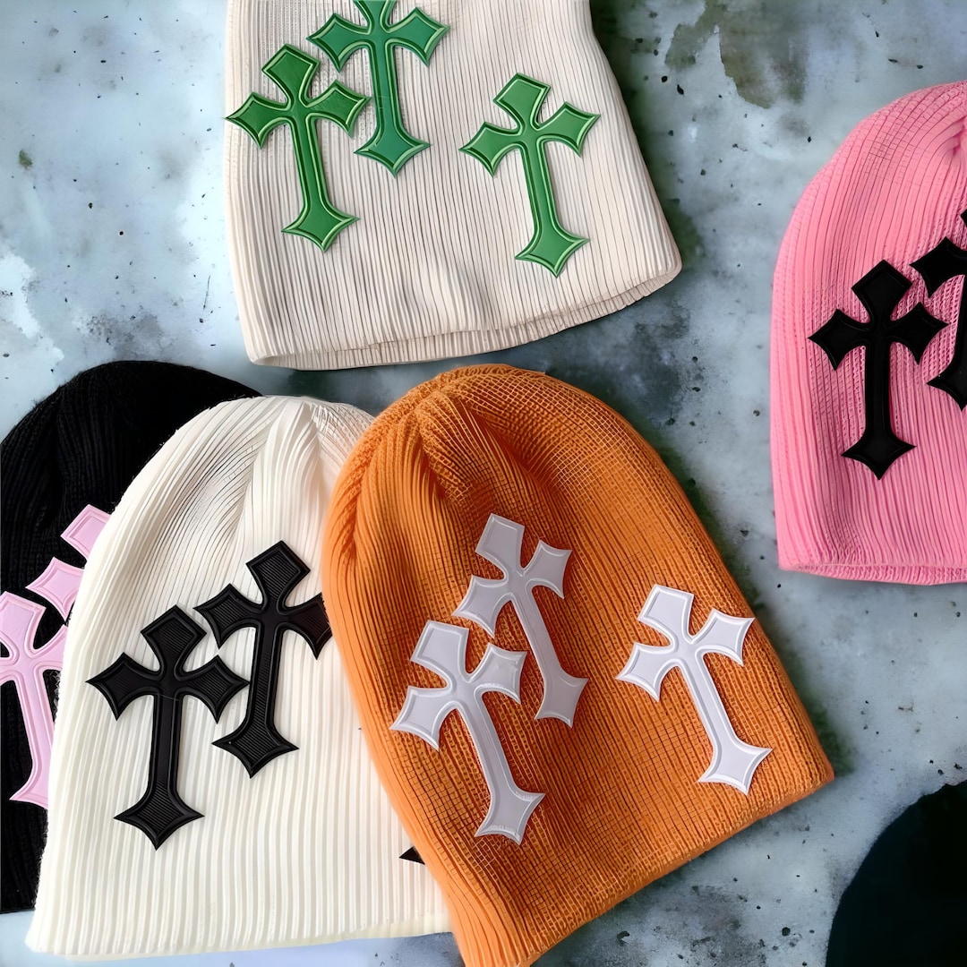 Chrome Hearts Beanie Y2K Cross Gothic Beanie, Chrome Hearts Inspired ...