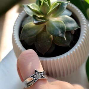Y2k Star Ring Set Sterling Silver Y2k Rings Chunky Geometric Ring Punk ...