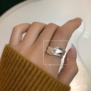 Molten Lava Ring Chunky Irregular Ring Y2k Ring Unique Liquid Melted Hollow Ring Abstract ...