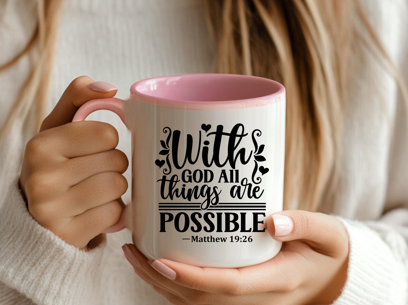 With God All Things Are Possible Coffee Mugs, Bible Verse Mug ...