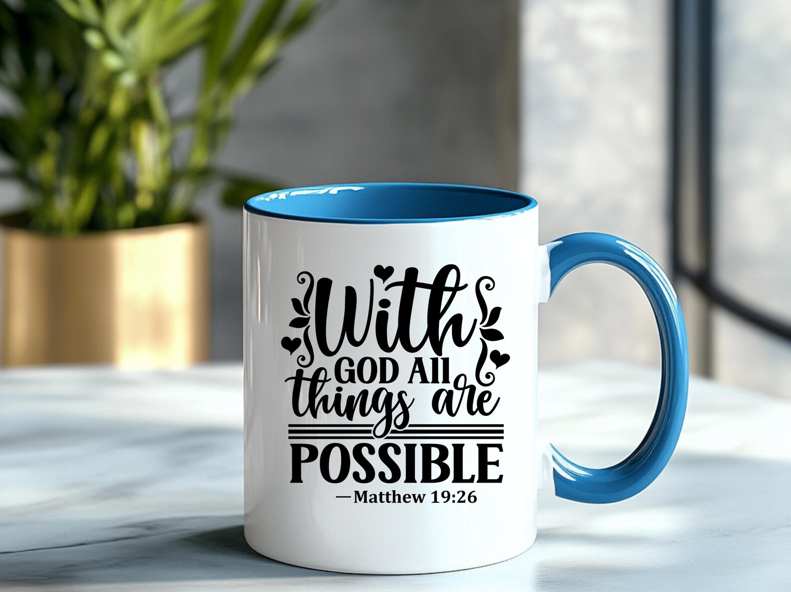 With God All Things Are Possible Coffee Mugs, Bible Verse Mug ...
