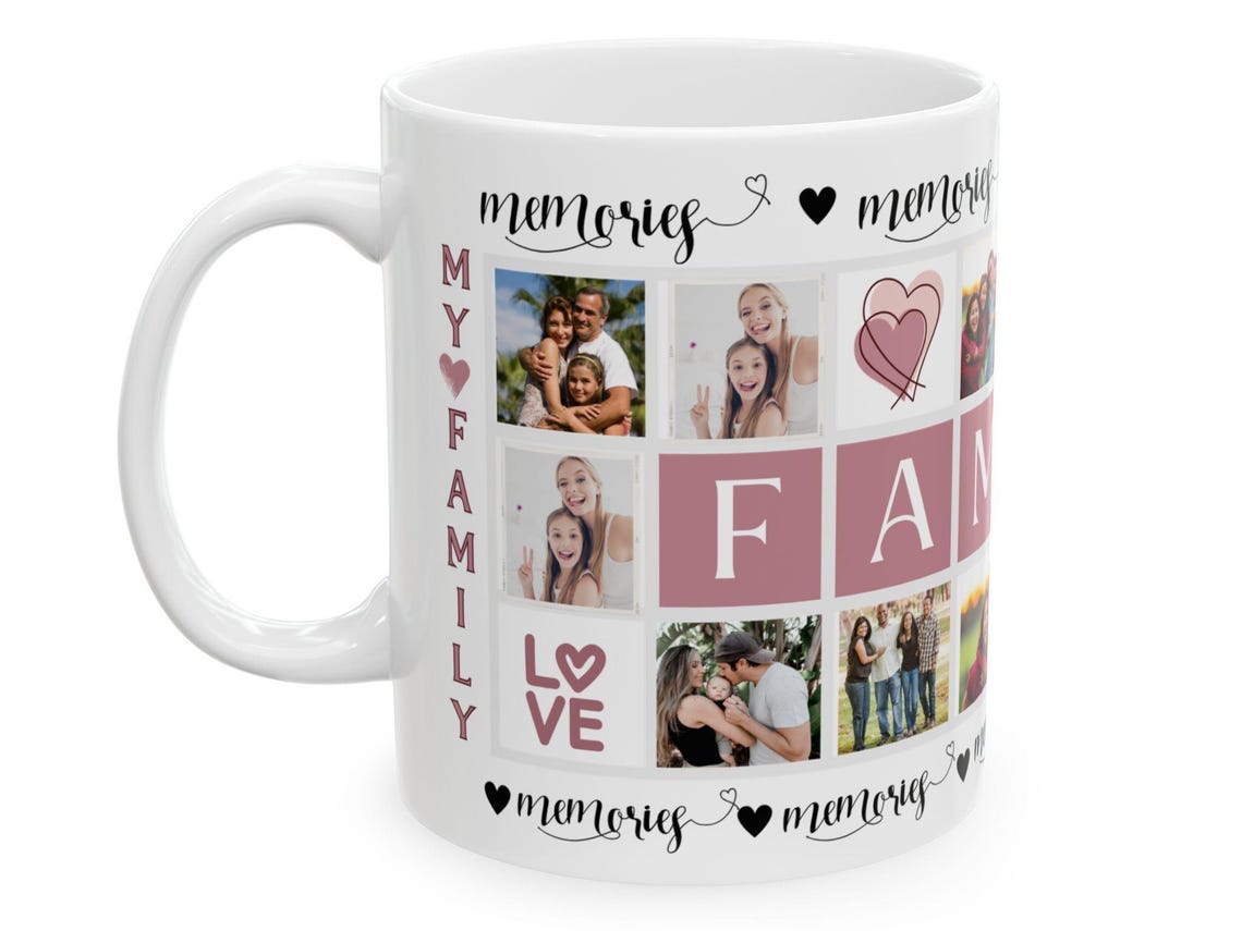 Mug Wrap Family "family Memories",custom Mug Design With Photo Grid ...