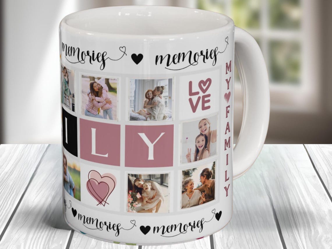 Mug Wrap Family "family Memories",custom Mug Design With Photo Grid ...