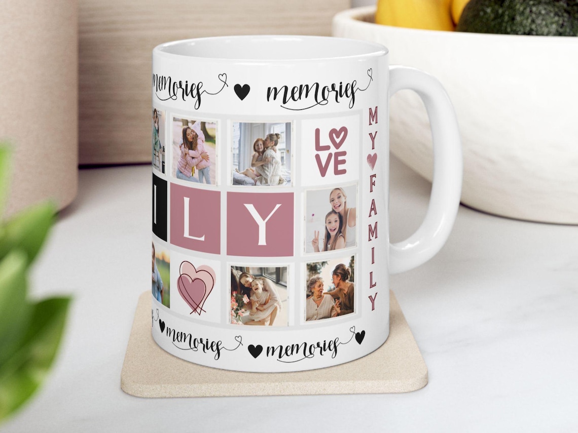 Mug Wrap Family "family Memories",custom Mug Design With Photo Grid ...