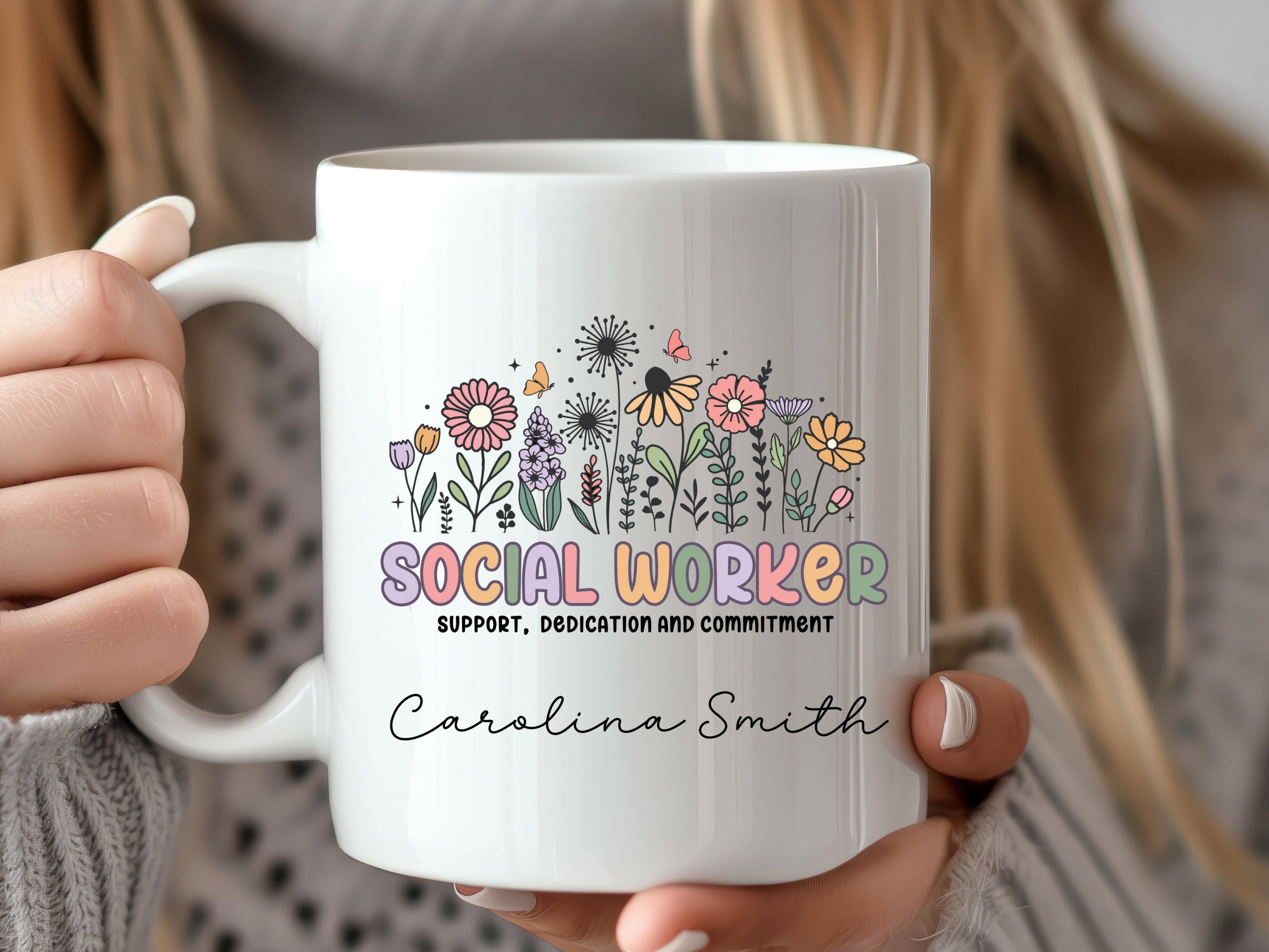 Ceramic Mug for Social Worker, Customizable Social Worker Mug for Gift ...