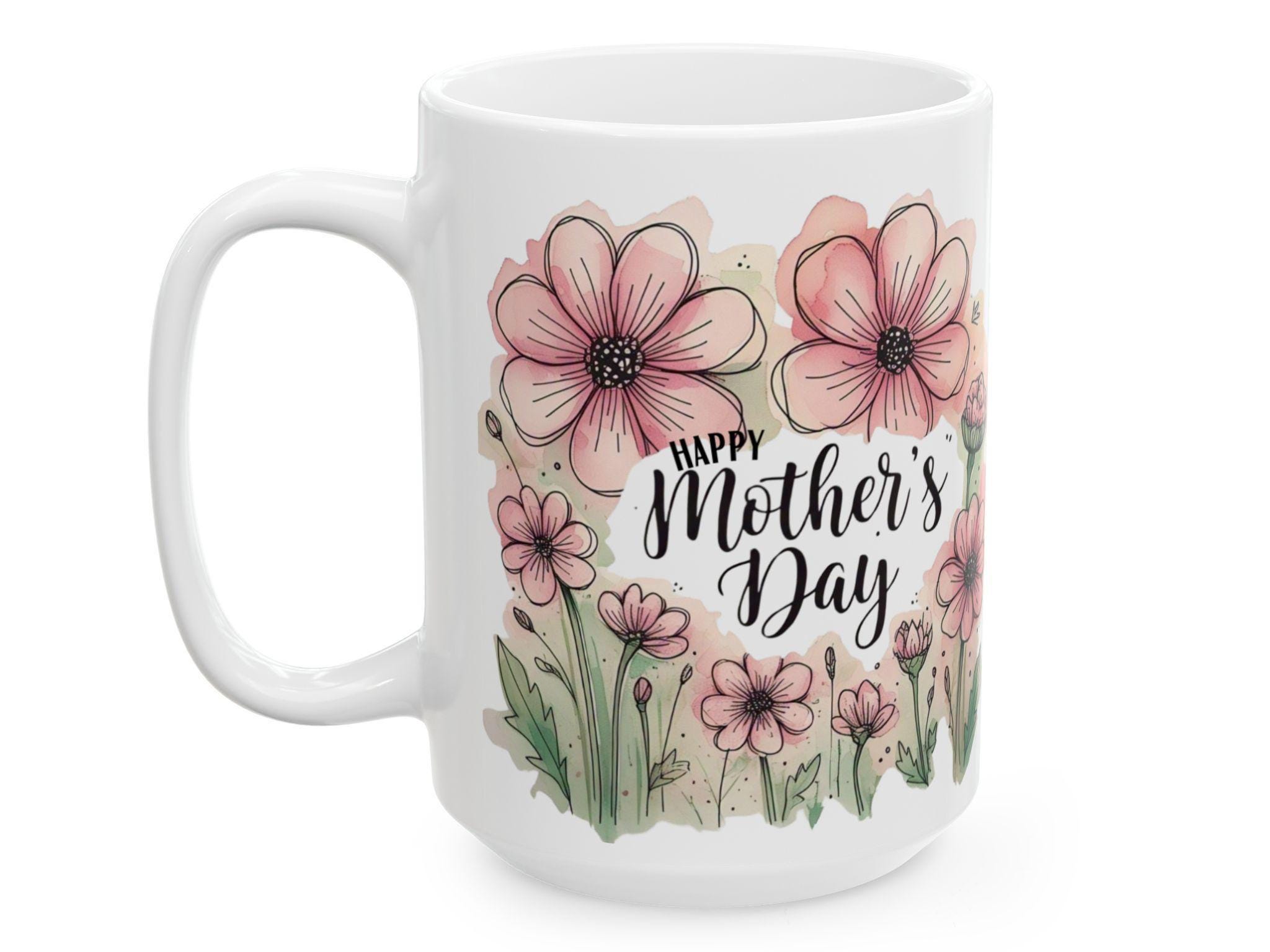 Mother's Day Mug Wrap Floral Mug PNG Sublimation Designs 15oz 11oz ...