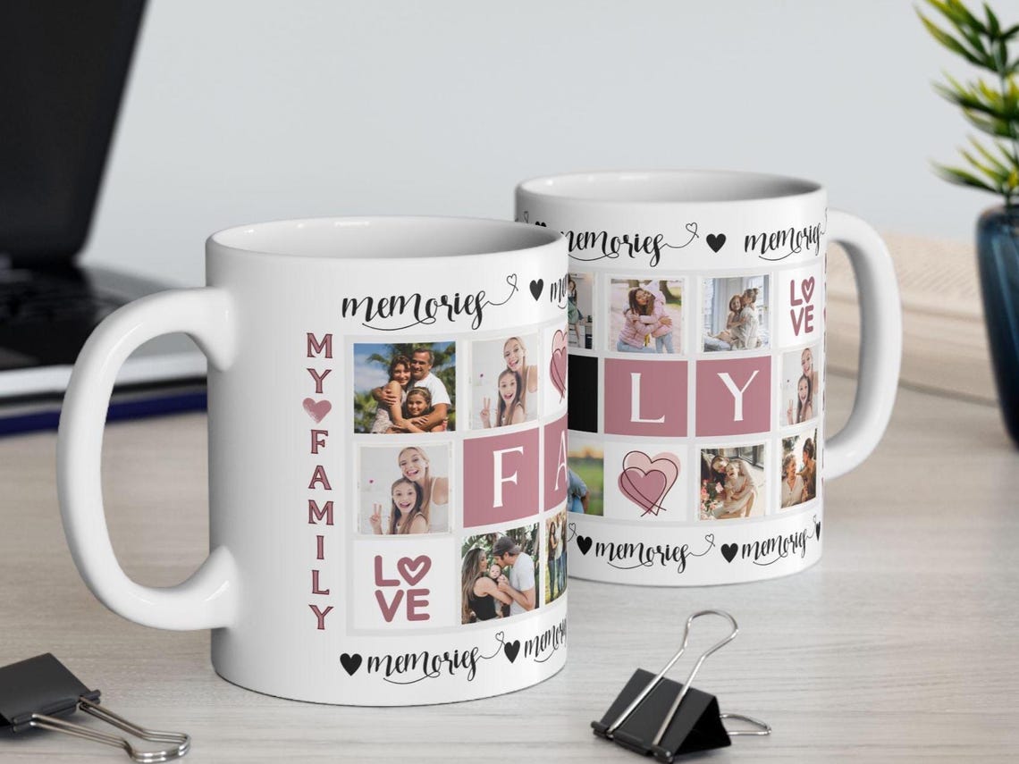 Mug Wrap Family "family Memories",custom Mug Design With Photo Grid ...