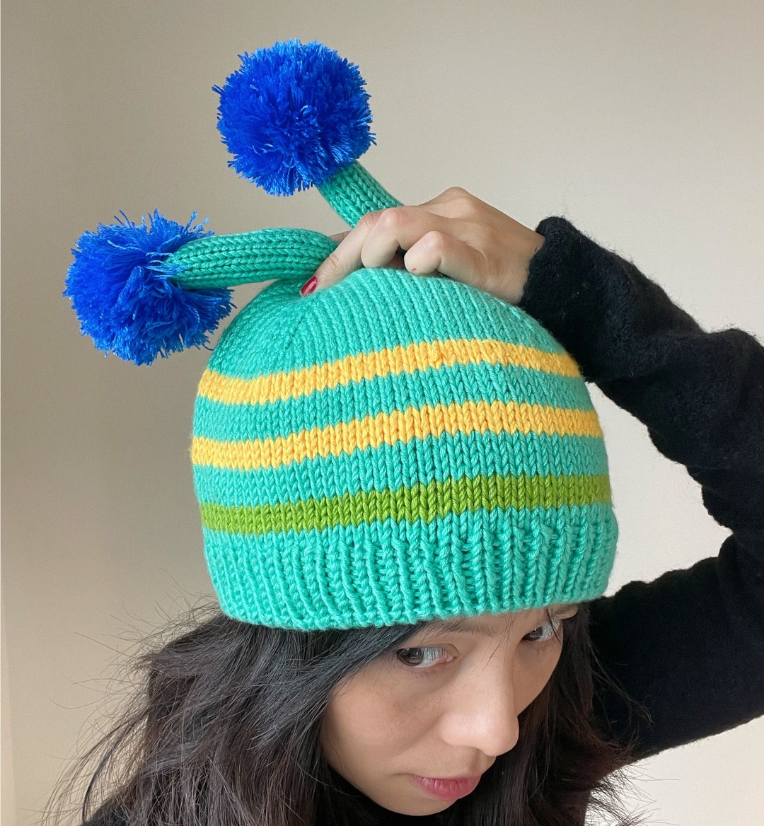 Uniq Beanie, Alien Collection, Colorful Hand Knit Hat, Artist Brand Hat ...