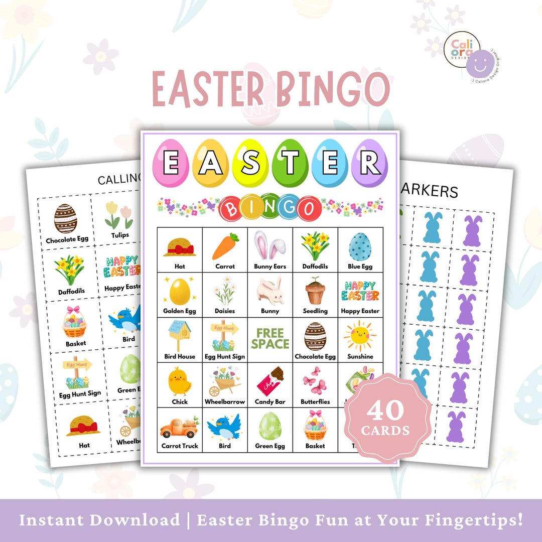 Easter Bingo Cards Printable, Kids Classroom Games, Class Easter Game ...