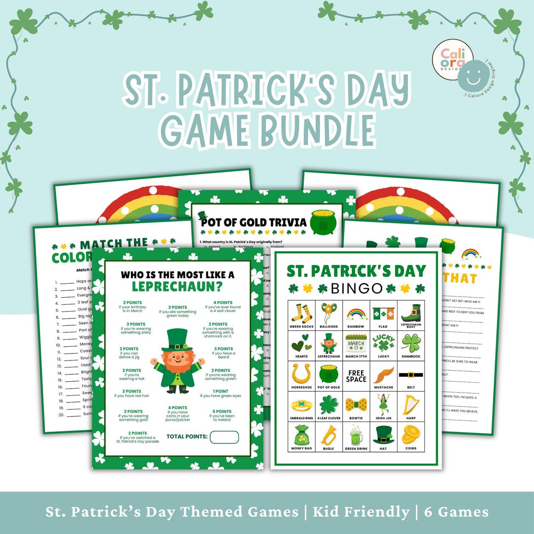 Kids St. Patricks Day Games, Printable Classroom Activity, Family ...