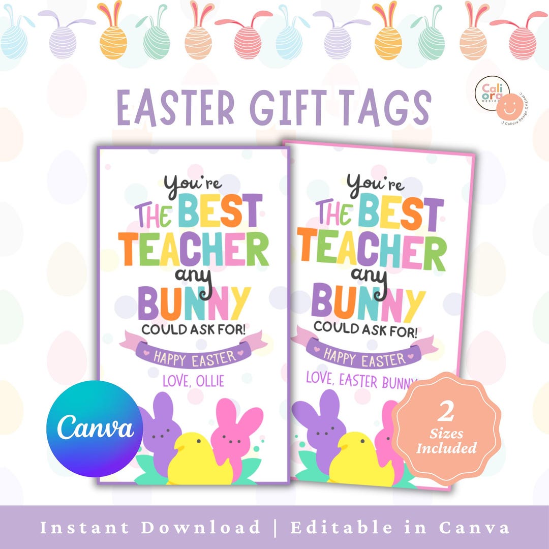 Printable Easter Teacher Gift Tags, Teacher Appreciation Thank You ...