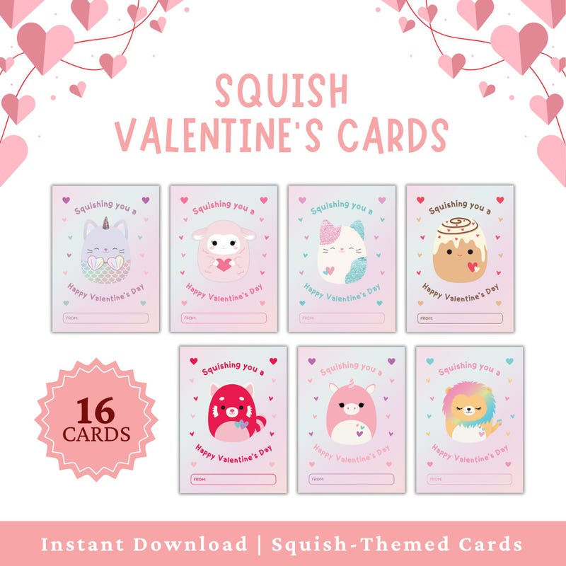 Squishmallow Valentine Cards - Etsy