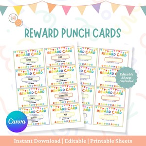Kids Good Behavior Reward Punch Cards, Consequences, Homeschool Reward ...