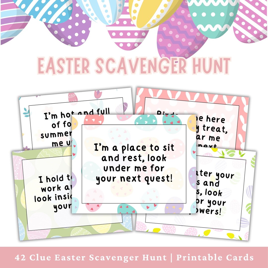 Easter Scavenger Hunt, Kids Easter Egg Hunt Game, Easter Activity ...