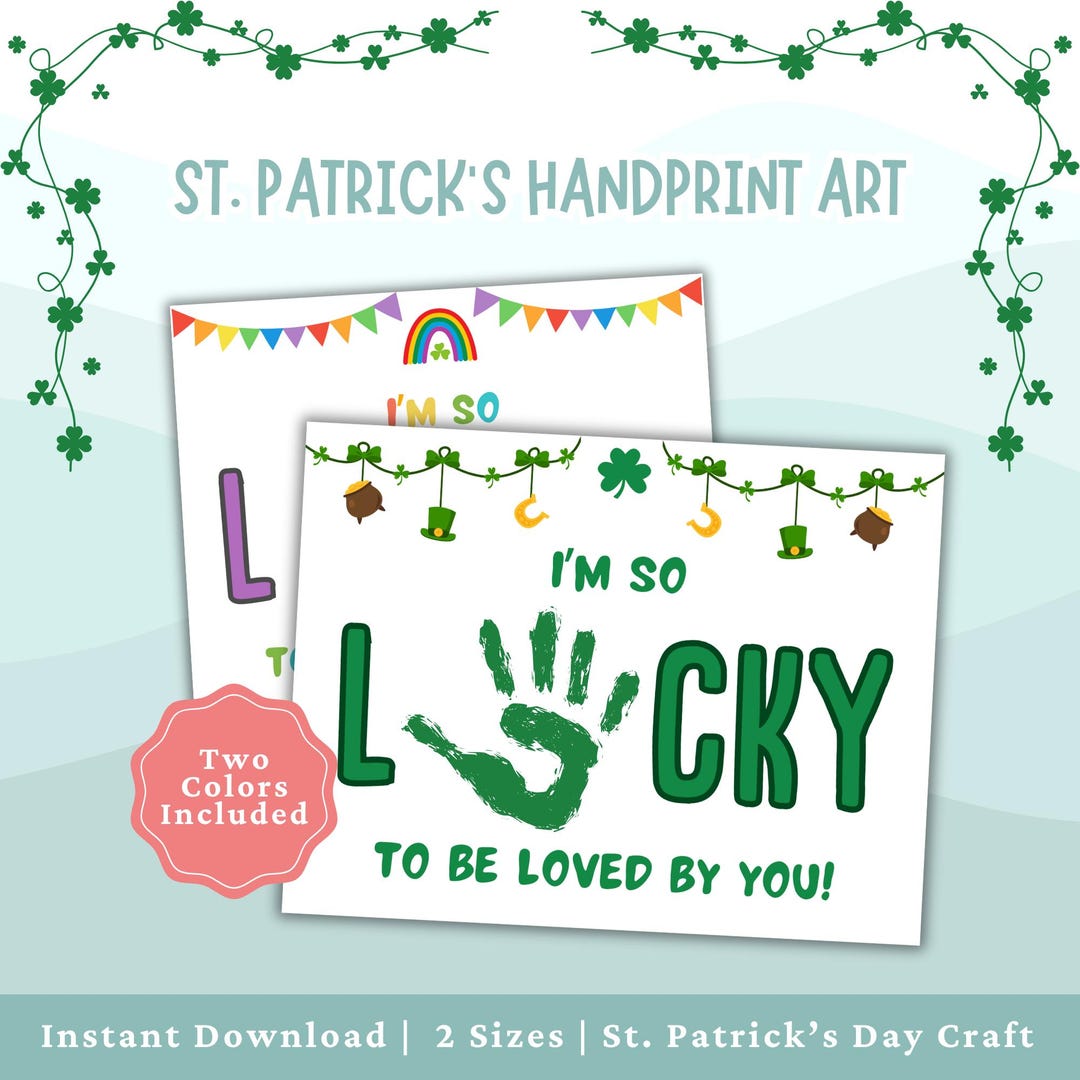 Handprint Kindergarten Craft, St. Patricks Day Handprint Art, Toddler ...