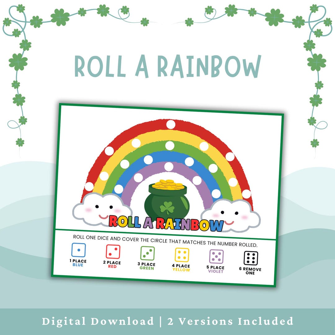 St. Patricks Dice Game, Rainbow Dice Games, Saint Patricks Day Games ...
