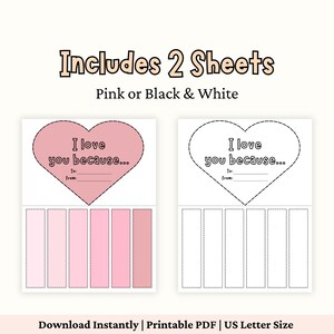 Valentines Day Craft, Valentine's Activity for Kids, I Love You Because ...