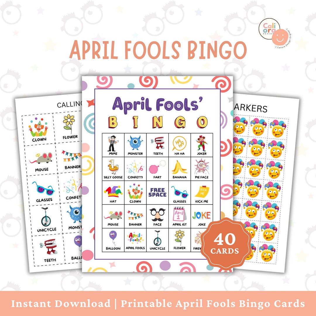 April Fools Day Bingo, Printable Bingo Cards, Fun Board Games ...