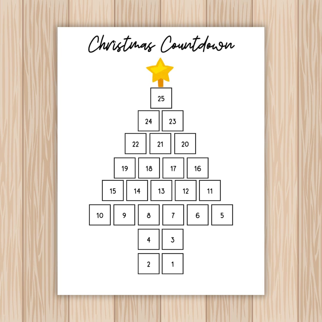 Christmas Countdown Advent Calendar, Days Until Christmas Countdown ...