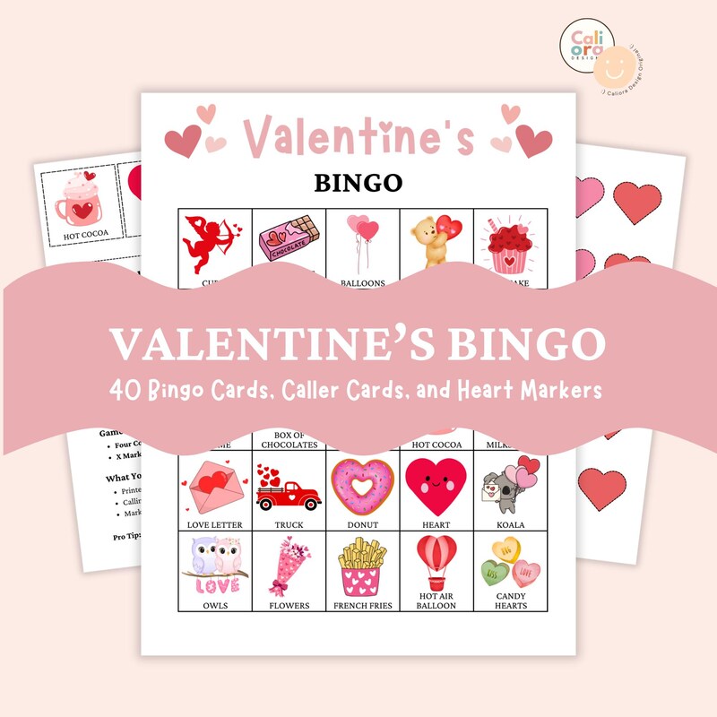 Valentine Bingo Cards - Etsy