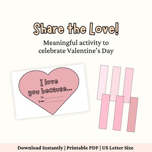 Valentines Day Craft, Valentine's Activity for Kids, I Love You Because ...