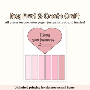 Valentines Day Craft, Valentine's Activity for Kids, I Love You Because ...