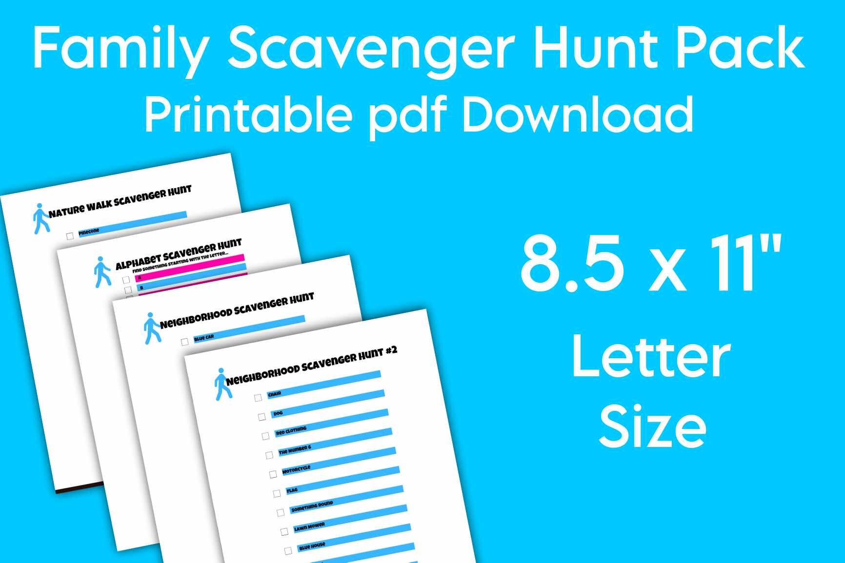 Printable Family Scavenger Hunt | Family | Kids | Fitness Challenge ...