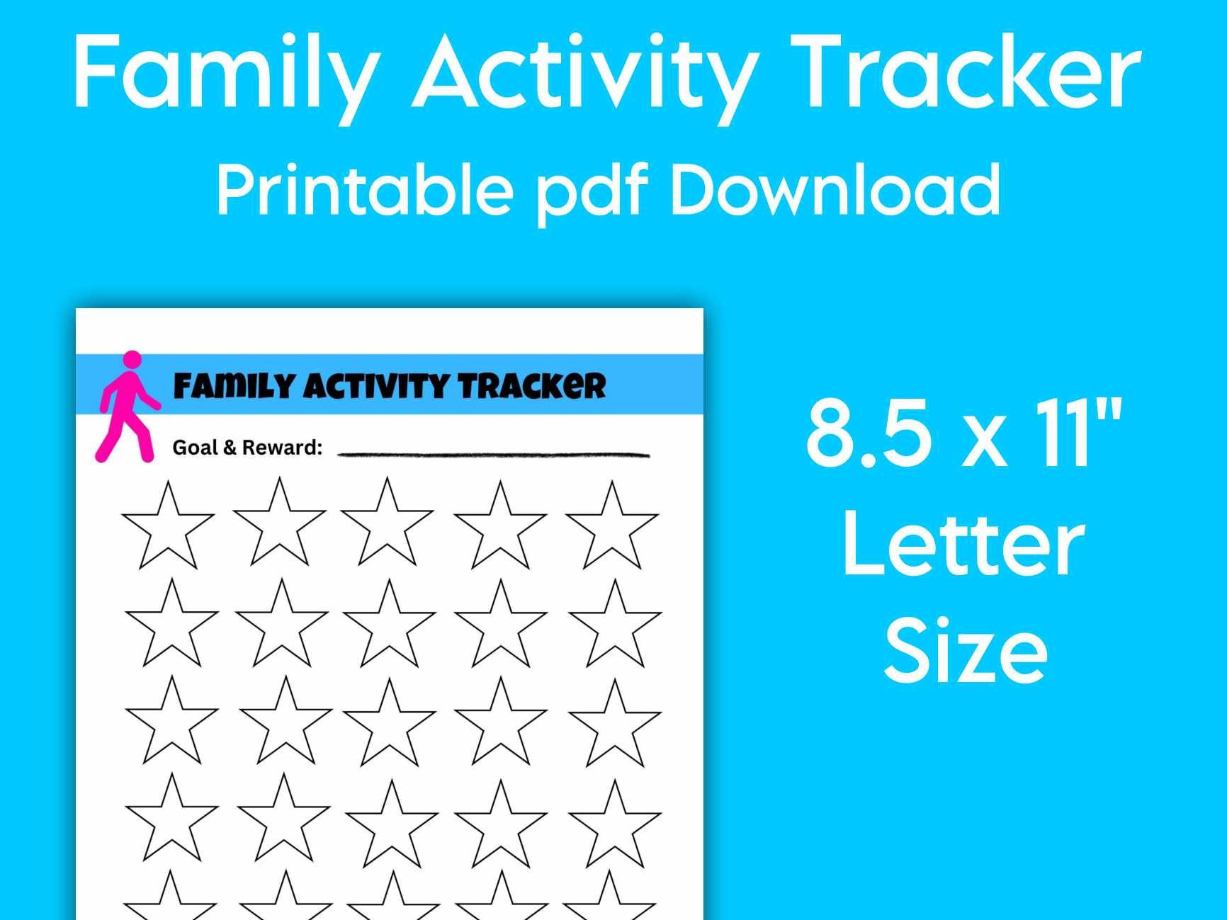 Printable Family Activity Tracker | Fitness Challenge | Fitness Tracker ...