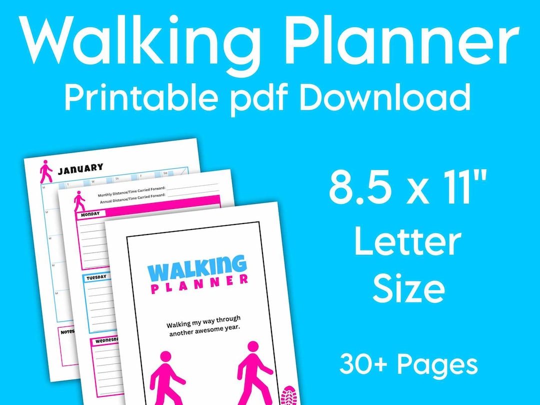 Complete Printable Planner for Walkers | Walk | Walking | Journal ...