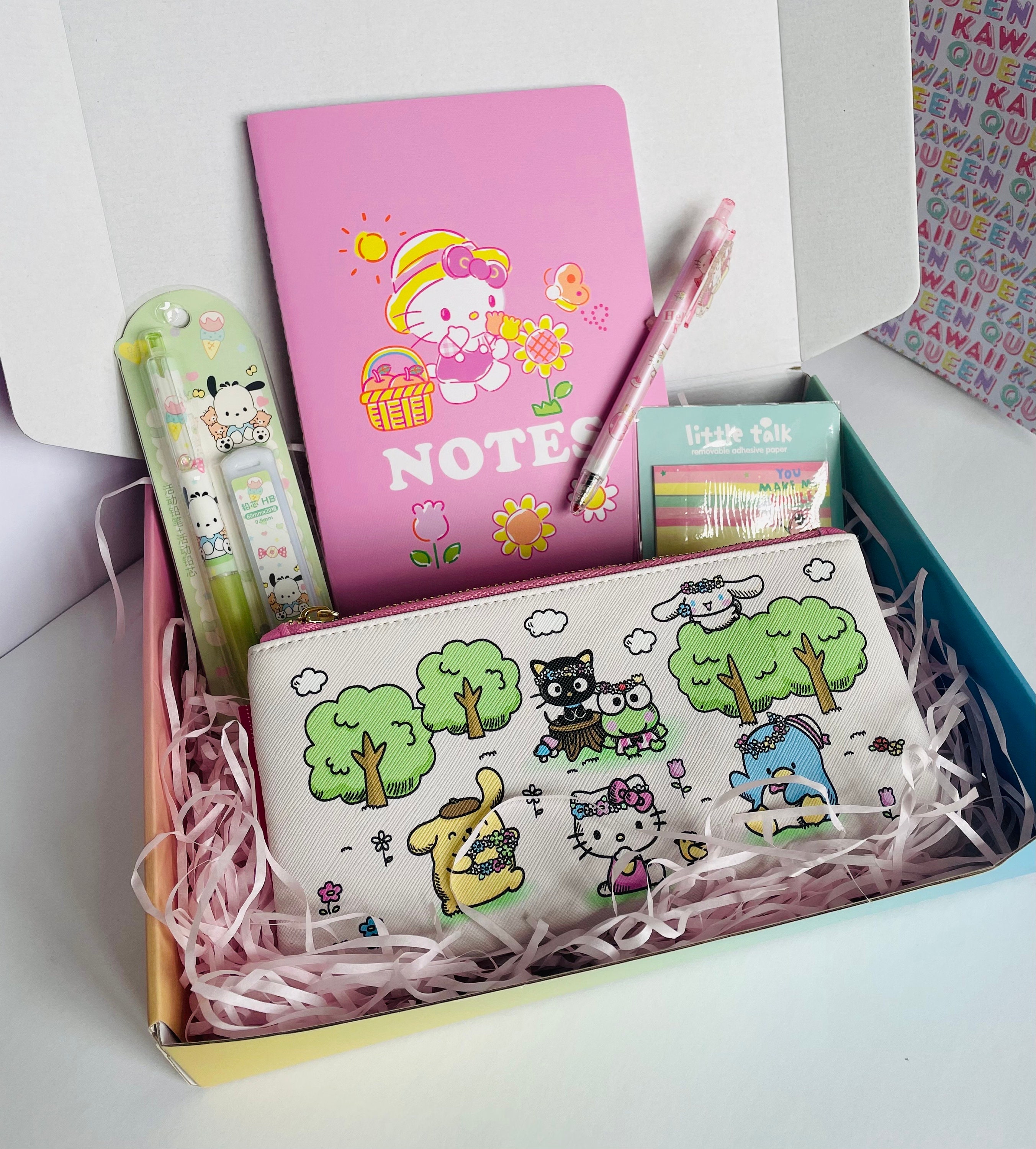 Personalized Kawaii Pink Notebook, Pencil Bag, Stationery Gift Box ...