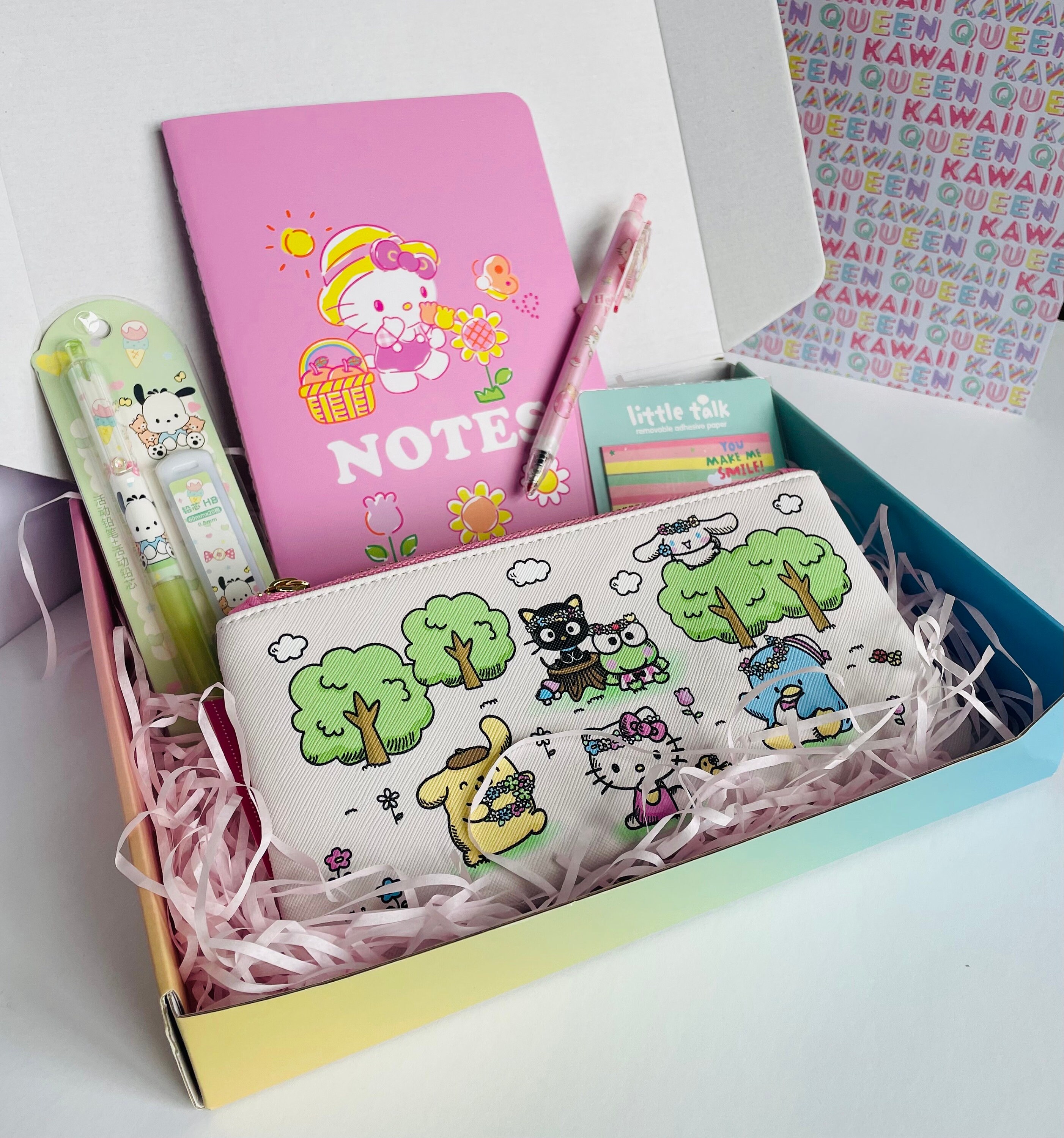 Personalized Kawaii Pink Notebook, Pencil Bag, Stationery Gift Box ...