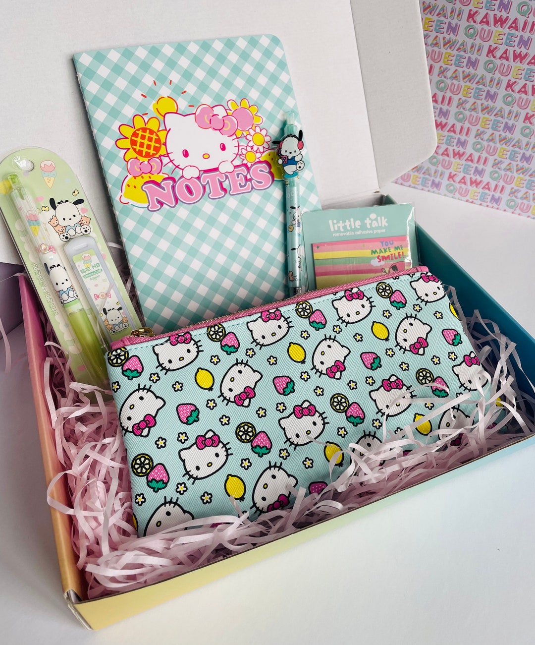 Personalized Kawaii Pink Notebook, Pencil Bag, Stationery Gift Box ...