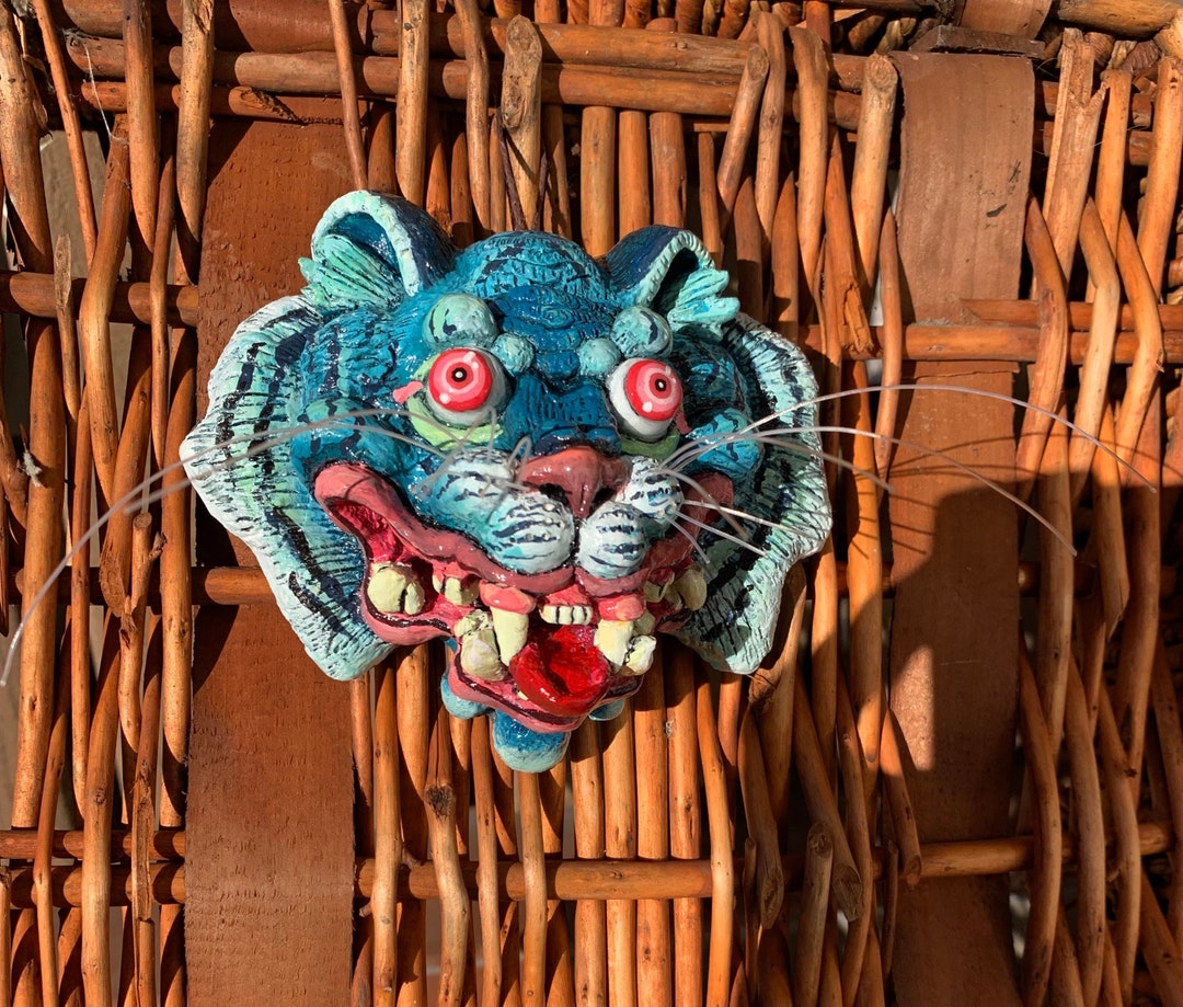 Small Snow Tiger Mask, Blue, Wall Art Decor, Display Mask - Etsy