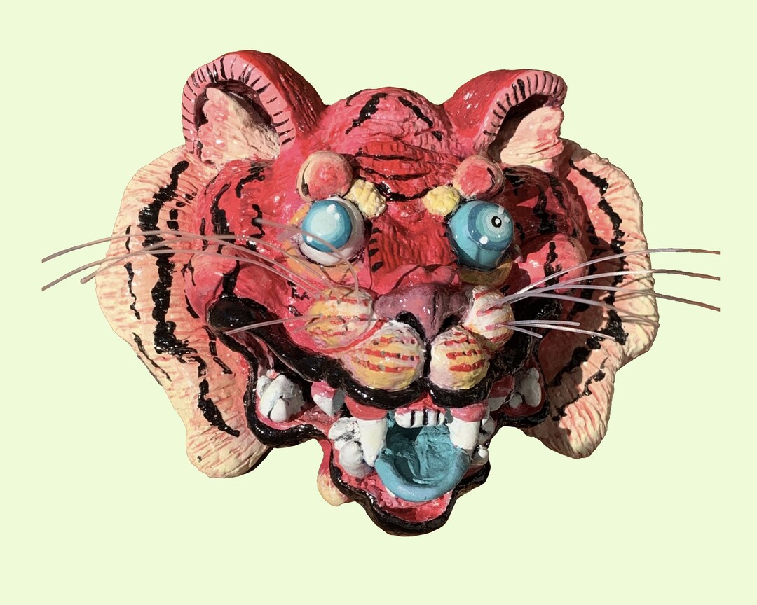 Small Tiger Mask, Pink, Wall Art Decor, Display Mask - Etsy