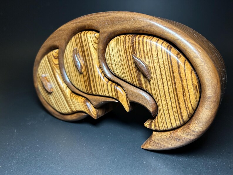 Walnut and Zebra Wood Bandsaw Box - Etsy