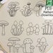 Woodland Mushroom Embroidery PDF Pattern Bundle, Hand Embroidery for ...