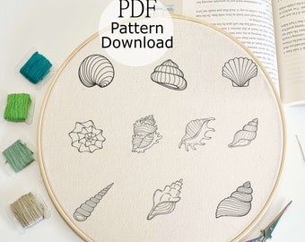 Seaweed and Coral Embroidery Pattern, Hand Embroidery PDF, Nautic ...