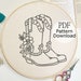 Cowboy Boots Embroidery Pattern, Western Embroidery Design, Country ...