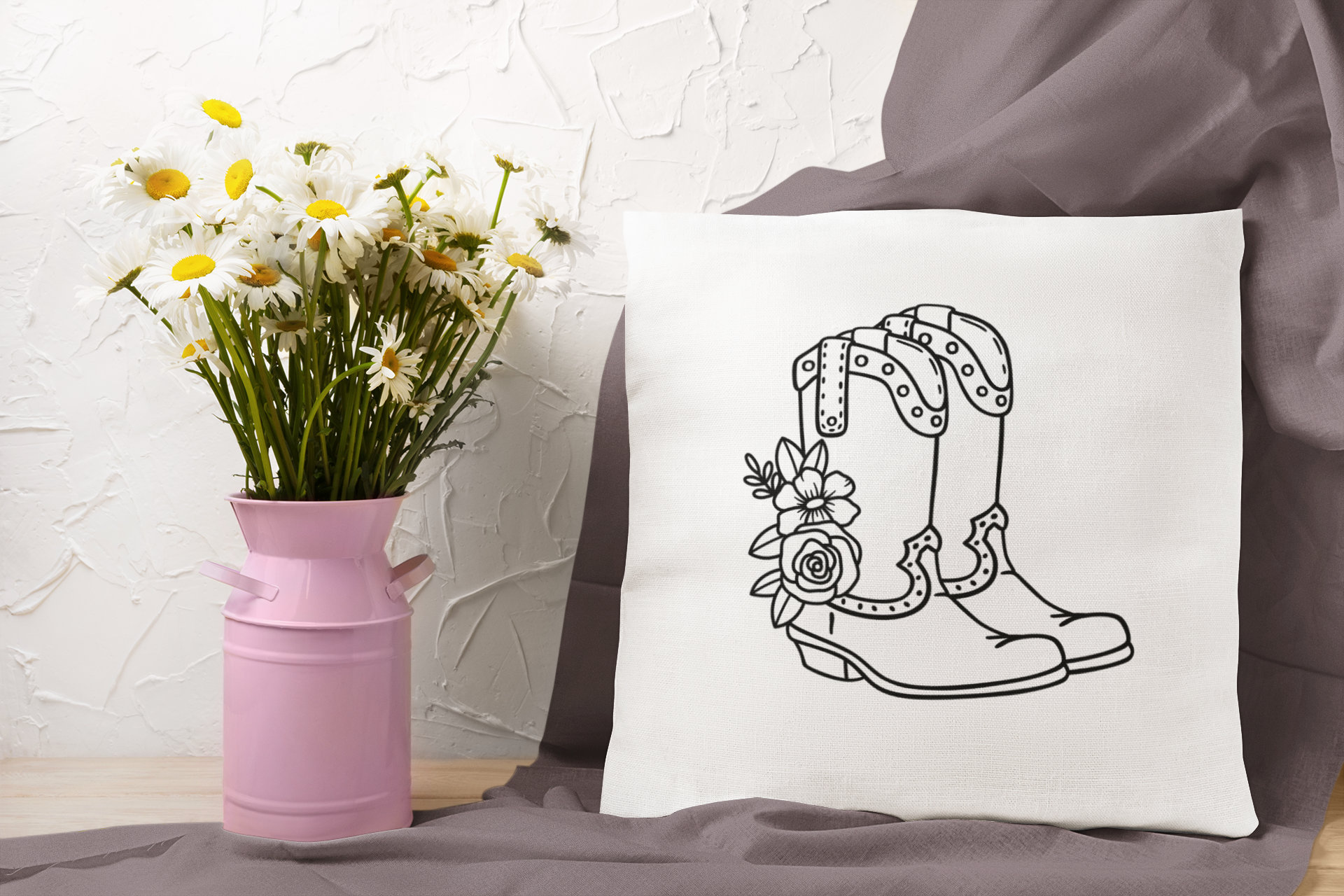 Cowboy Boots Embroidery Pattern, Western Embroidery Design, Country ...