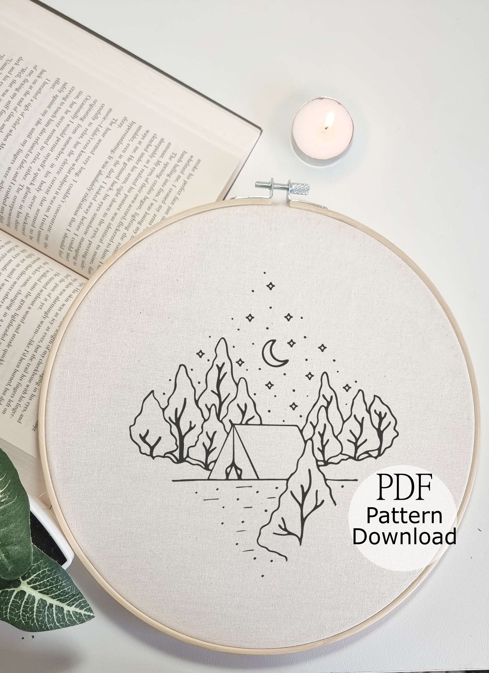 Camping Embroidery Design, Outdoor Embroidery PDF, Hand Embroidery for ...